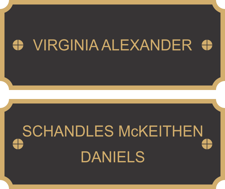 2 1/2" x 1" x .020" Black Brass Name Plate with Gold Border – Art Laser ...